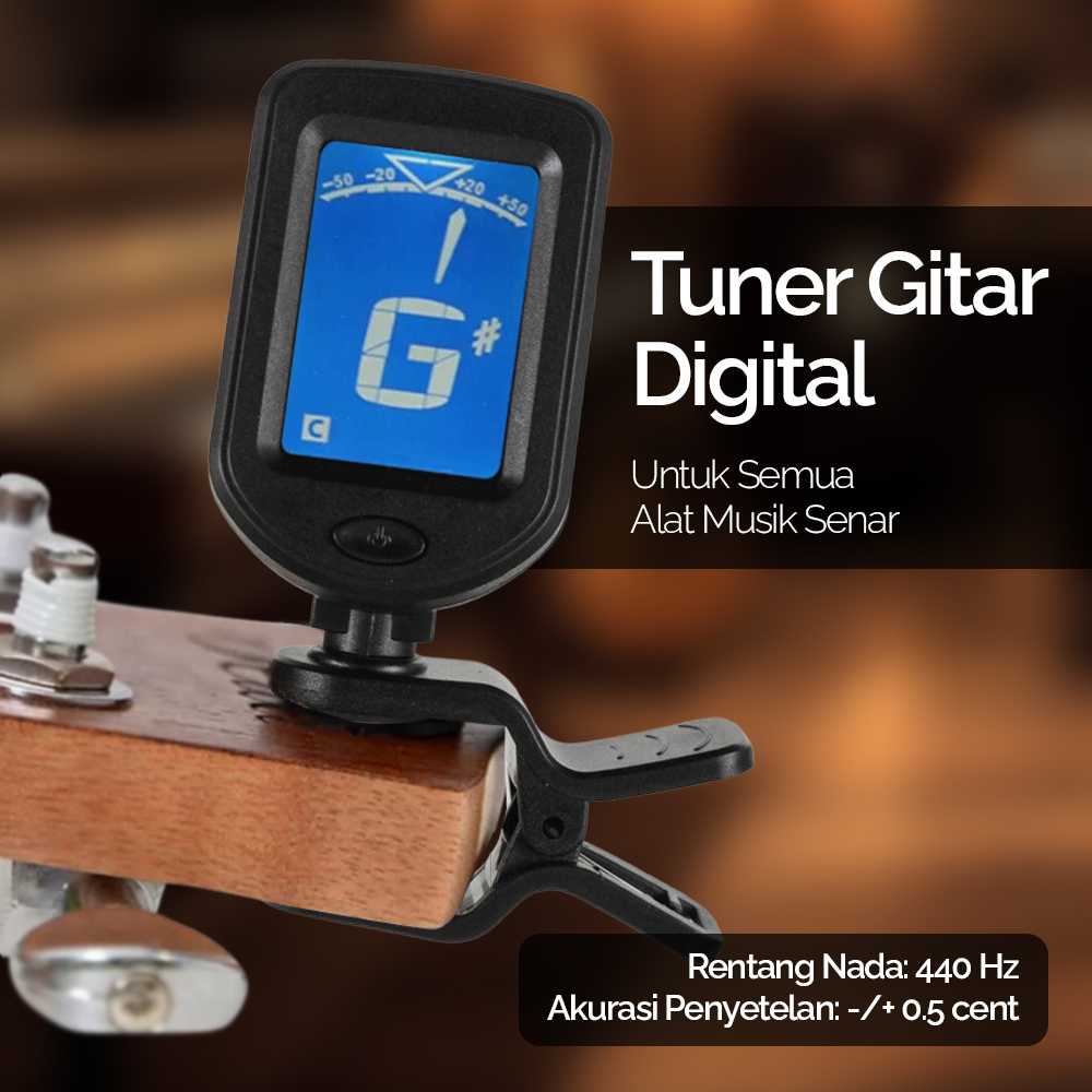 Jual Tuner Gitar Digital Chromatic Universal Tone Calibration