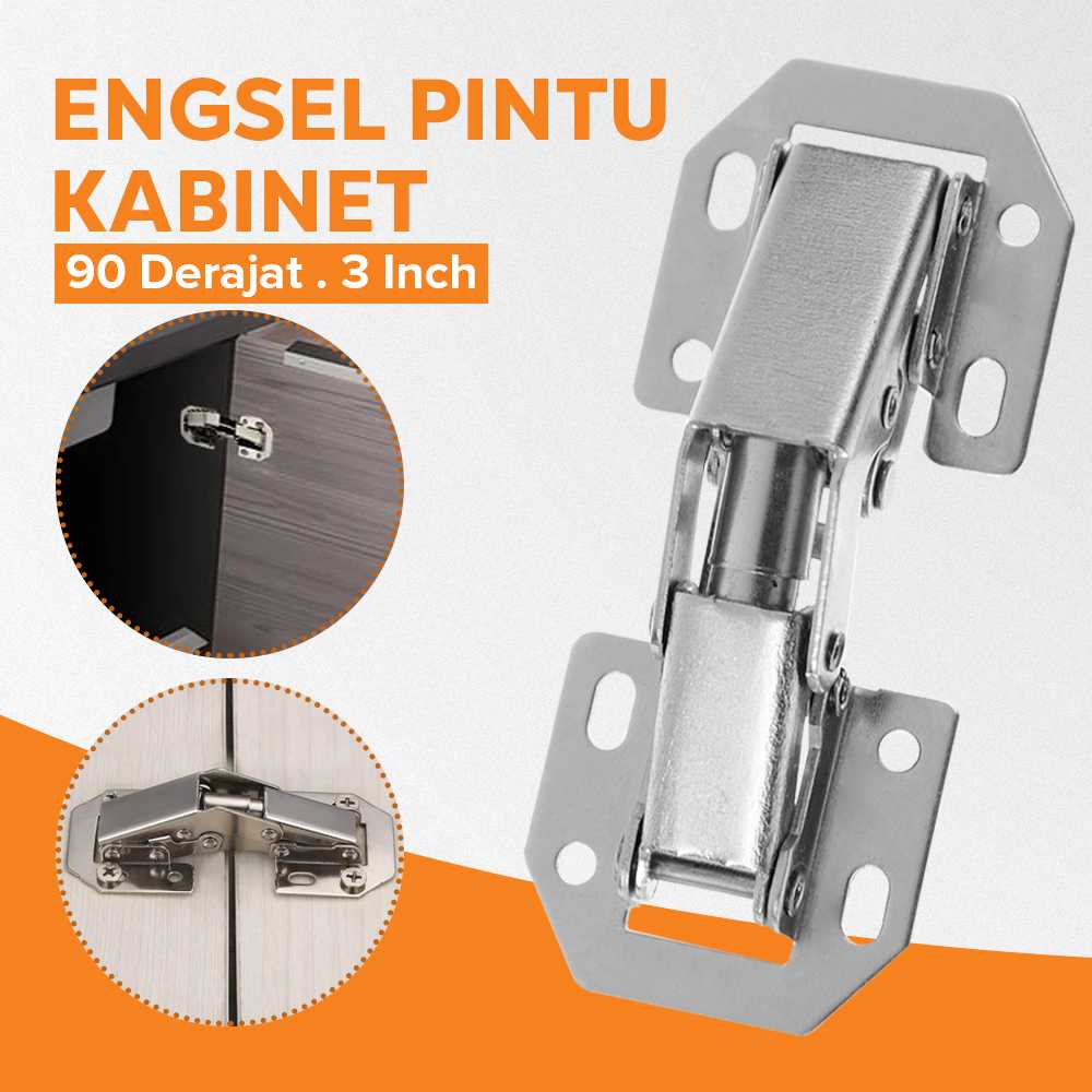 Jual HUXUAN Engsel Pintu Kabinet 90 Derajat Overlay Hinge Door 3