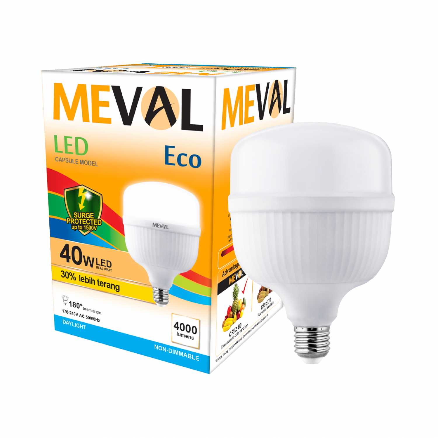 Jual MEVAL - Lampu LED Kapsul ECO 40W - Putih | Jakmall.com