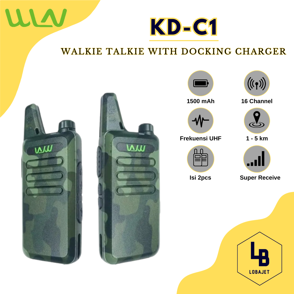 Jual WLN KD-C1 1 Set 2pcs Walkie Talkie with DOCKING CHARGER