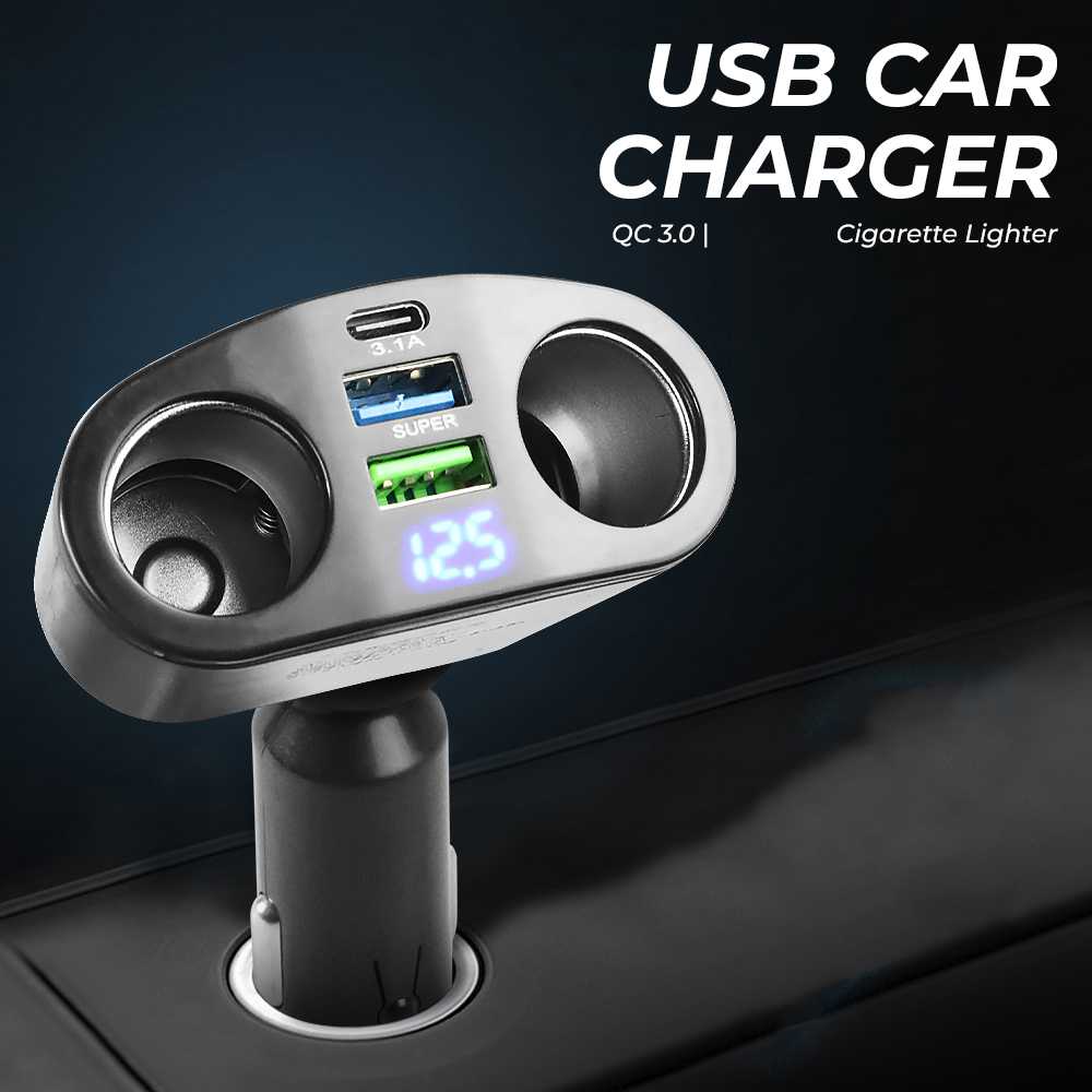 Jual ACCNIC USB Car Charger Cigarette Lighter Super Quick Charge