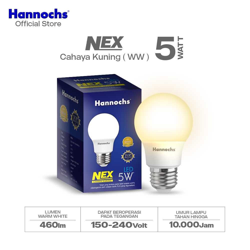 Jual Hannochs Lampu Bohlam LED NEX 5W Cahaya Kuning | Jakmall.com