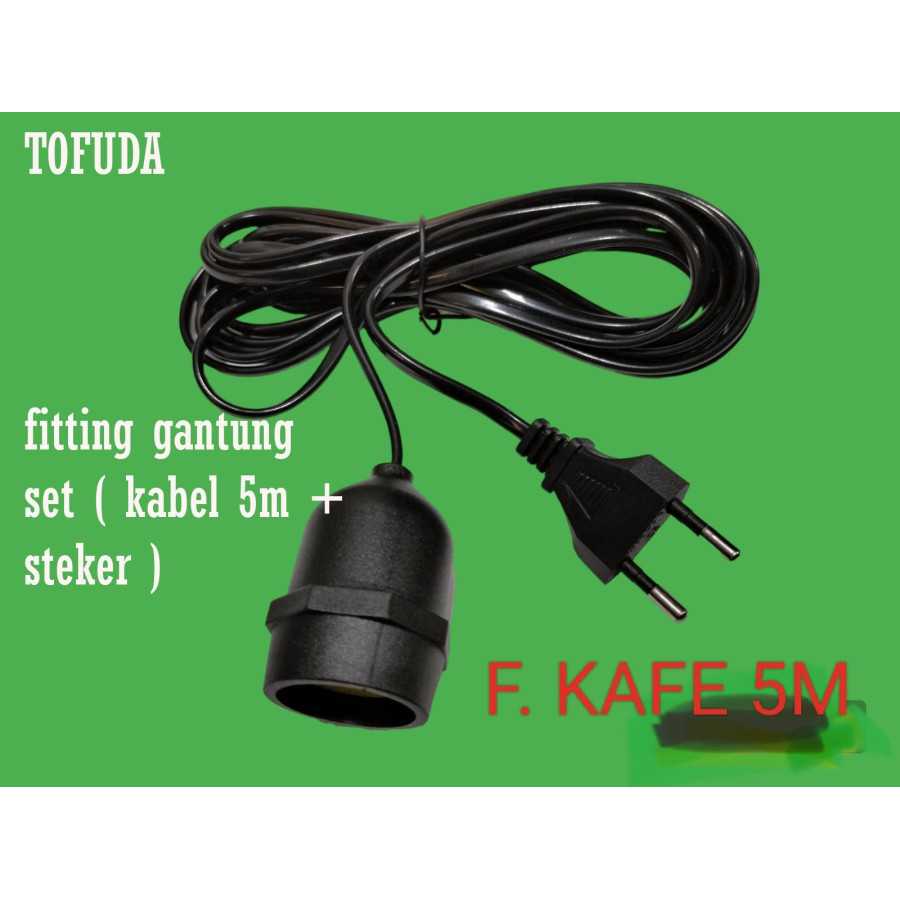 Jual TOFUDA Kabel Fiting Gantung 5 meter fitting lampu e27 Kafe