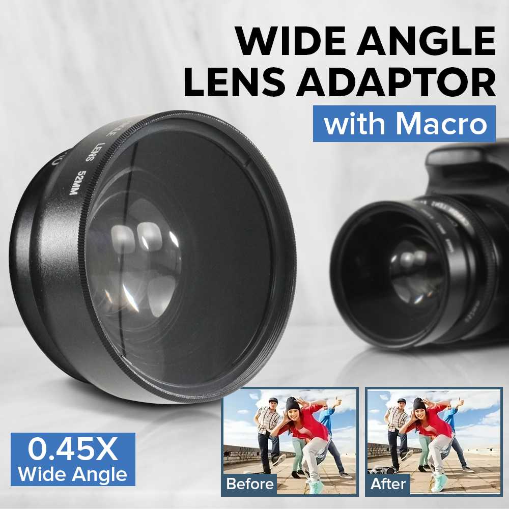 Jual Lensa Kamera Wide Angle Lens 0.45X 52mm with Macro | Jakmall.com