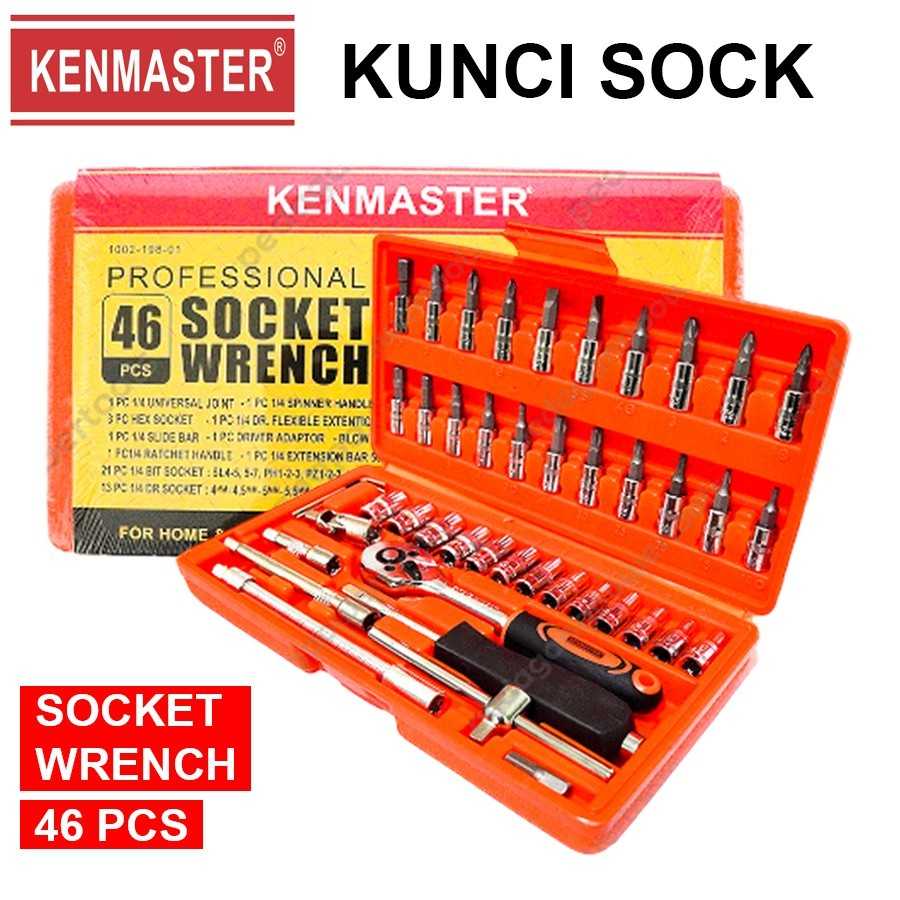 Jual Kunci Socket /sok 46pcs Kenmaster Obeng Set 46 pcs Obeng