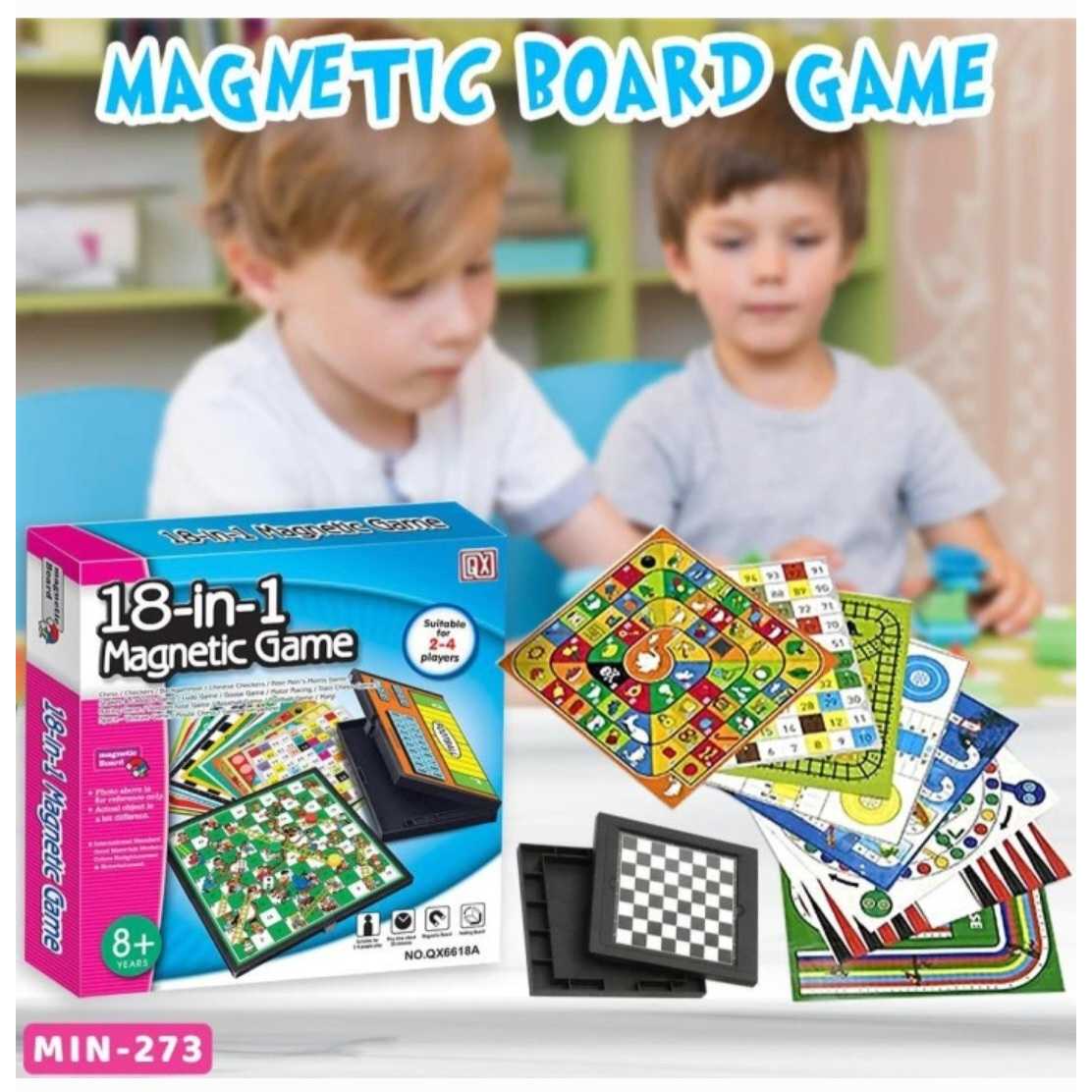 Jual PERMAINAN ULAR TANGGA FAMILY GAMES MAGNETIC CATUR 18IN1