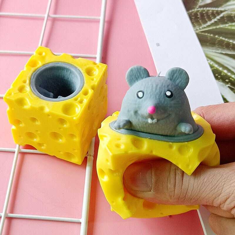 Jual GOESAF Squishy Toy Mouse In The Cheese Pop Up Anti Stress