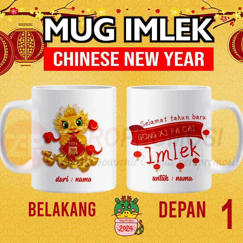 Jual Souvenir Gelas Imlek - Mug Chinese New Year - Gong Xi Fa Cai