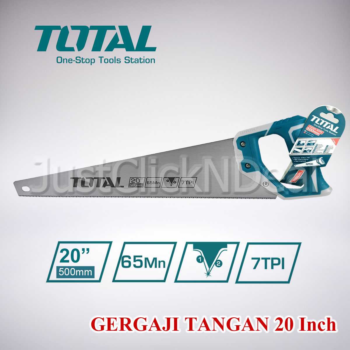 Jual TOTAL Gergaji Tangan Kayu Gagang Karet 7 TPI 18 20 Inch