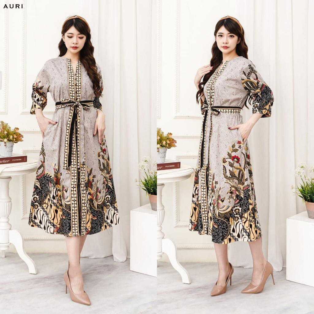 Jual Auri Dress Wanita Batik Couple Modern Dress Batik Modern