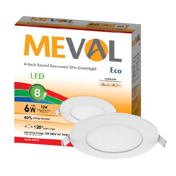 Jual MEVAL - 4" LED High Power Downlight ECO 6W - Kuning | Jakmall.com