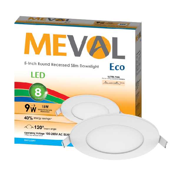 Jual MEVAL - 5" LED High Power Downlight ECO 9W -Putih | Jakmall.com