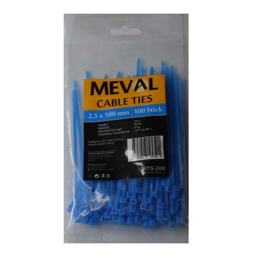 Jual MEVAL - Kabel Ties 2,5mm Cable Ties 10cm - Biru | Jakmall.com