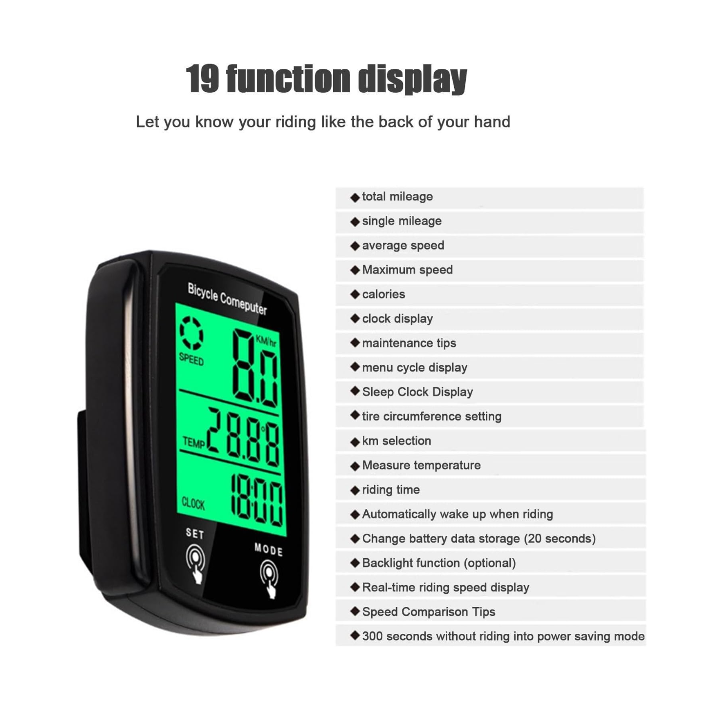 Jual CNC Speedometer Sepeda Digital Odometer Backlit Waterproof