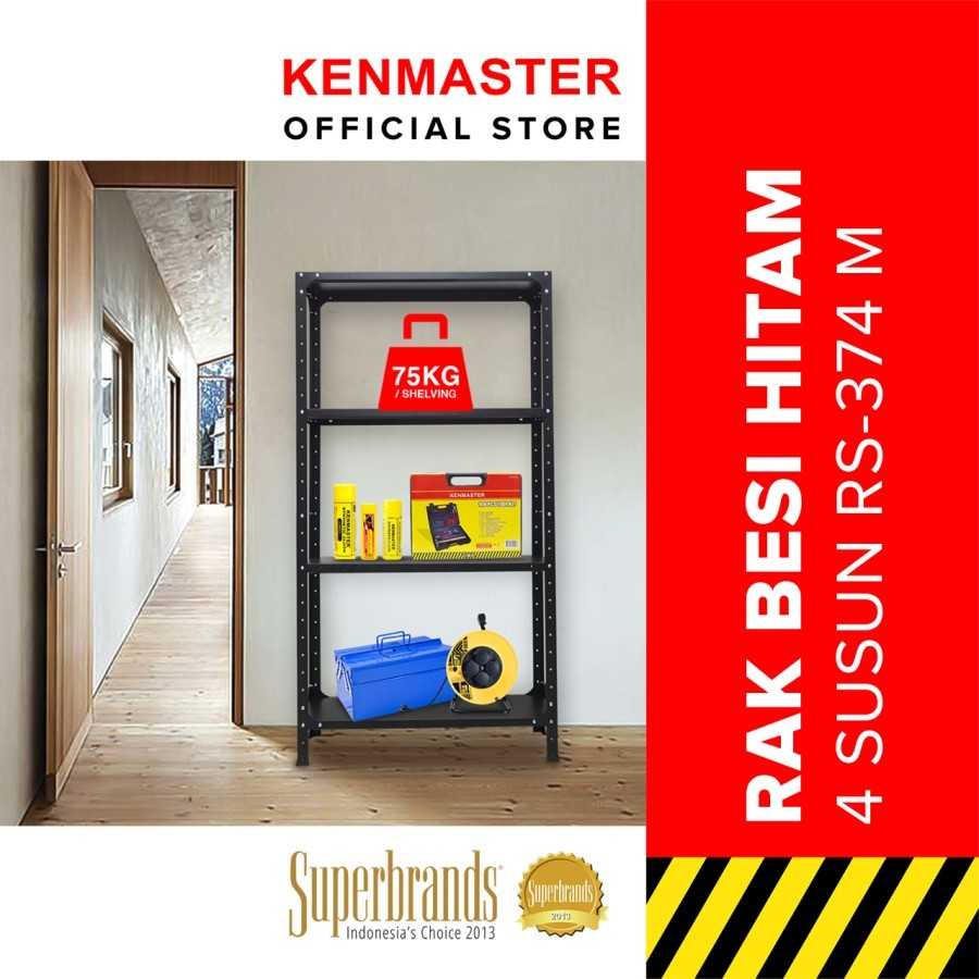 Jual Kenmaster Rak 4 Susun RS-374M Multipurpose Black rak Besi