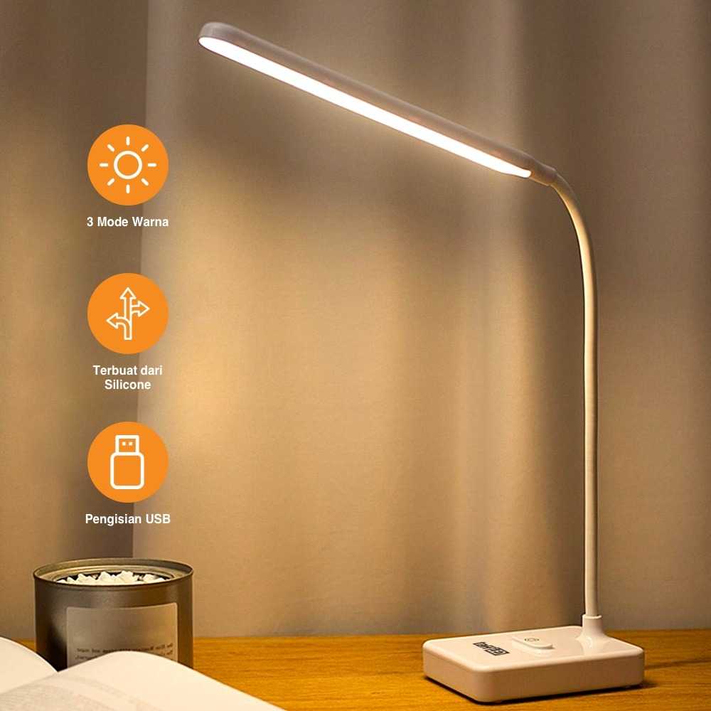 Jual Lampu Meja Kerja Belajar Desk Lamp LED USB Version 3in1