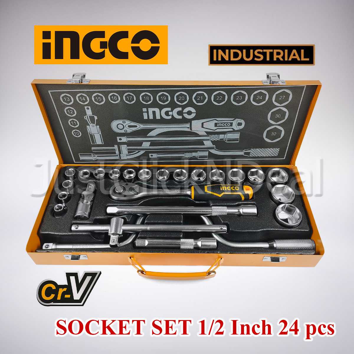 Jual Ingco Socket Set 1/2 Inch 24 pcs Kunci Sock Kotak Besi