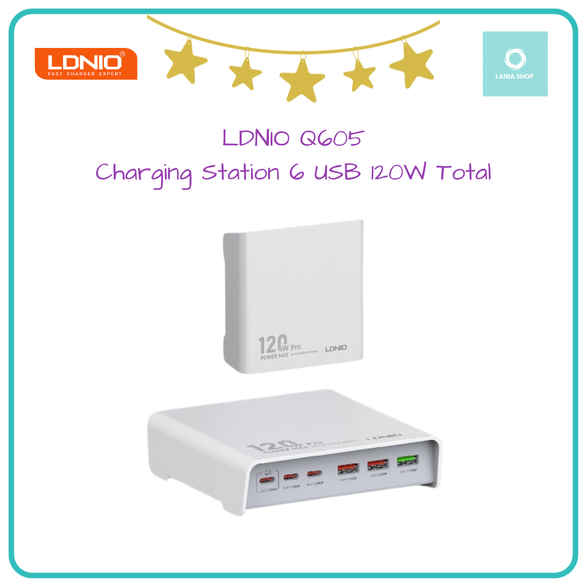 Jual LDNIO Q605 - Multiport Desktop Charging Station 6 USB 120W