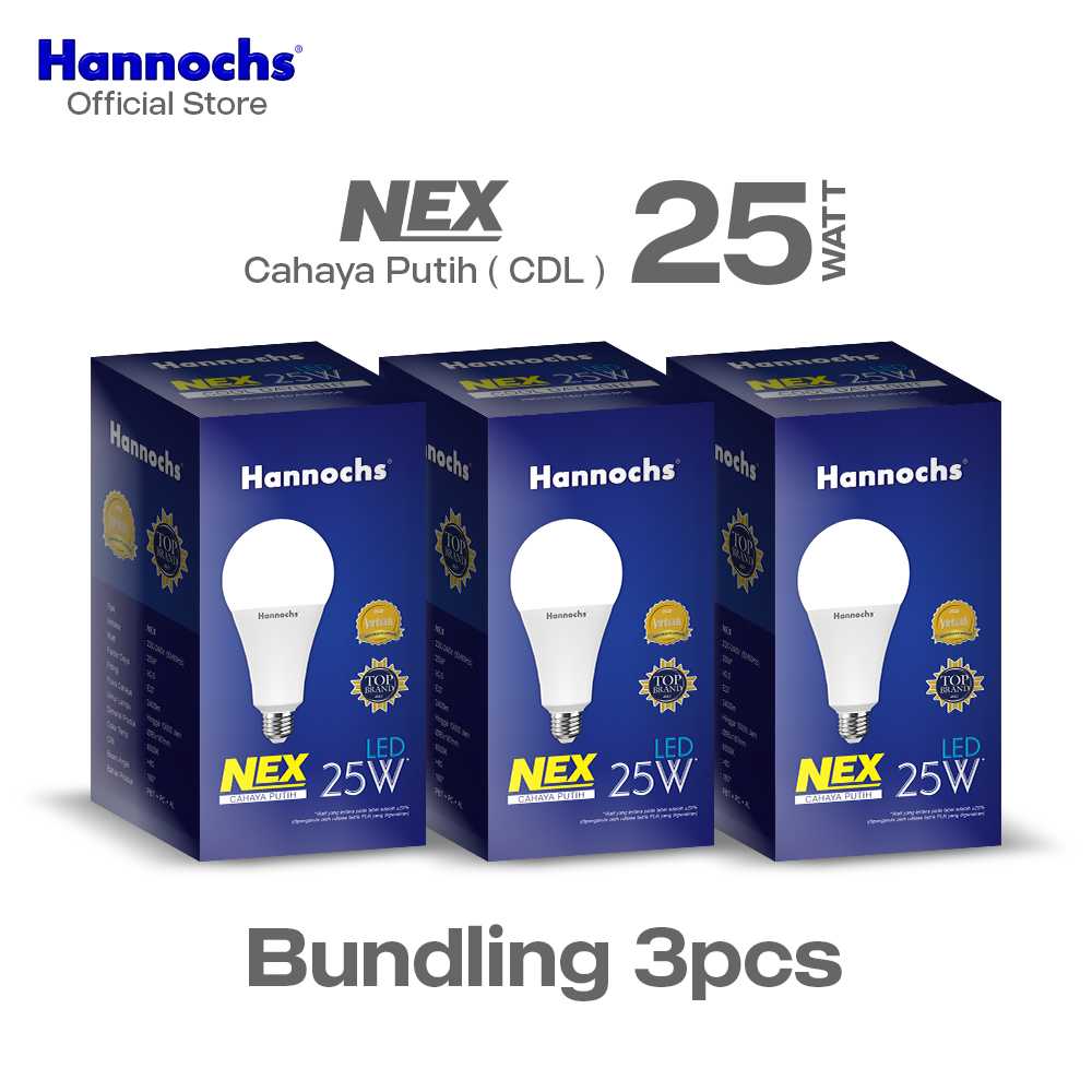 Jual Hannochs Lampu Bohlam LED NEX 25W Cahaya Putih Paket isi