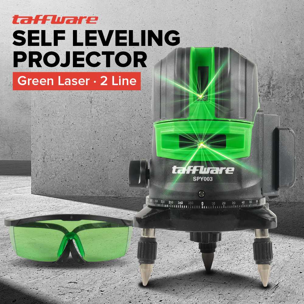 Jual Taffware Laser Level Self Leveling Projector Green 2 Line