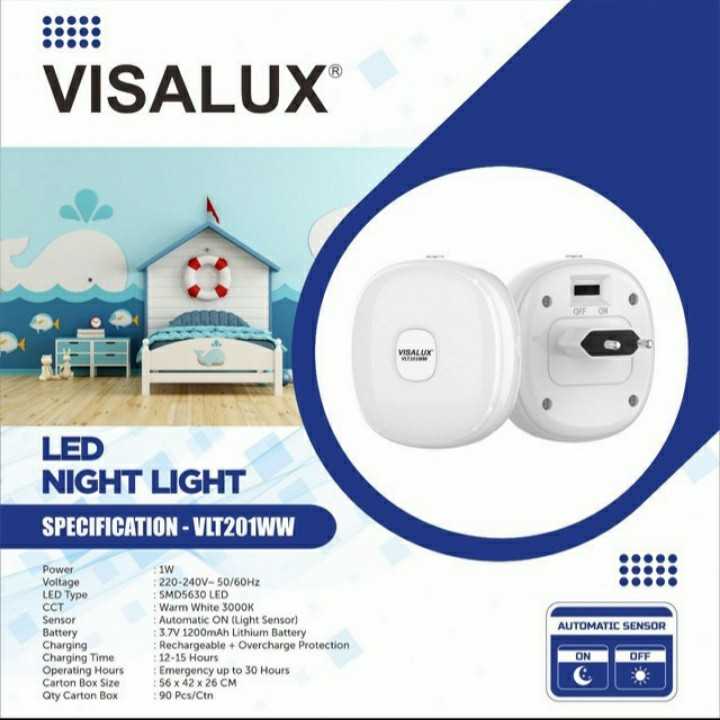 Jual Visalux VLT201WW 1200mAH Lampu Tidur LED Dengan Sensor