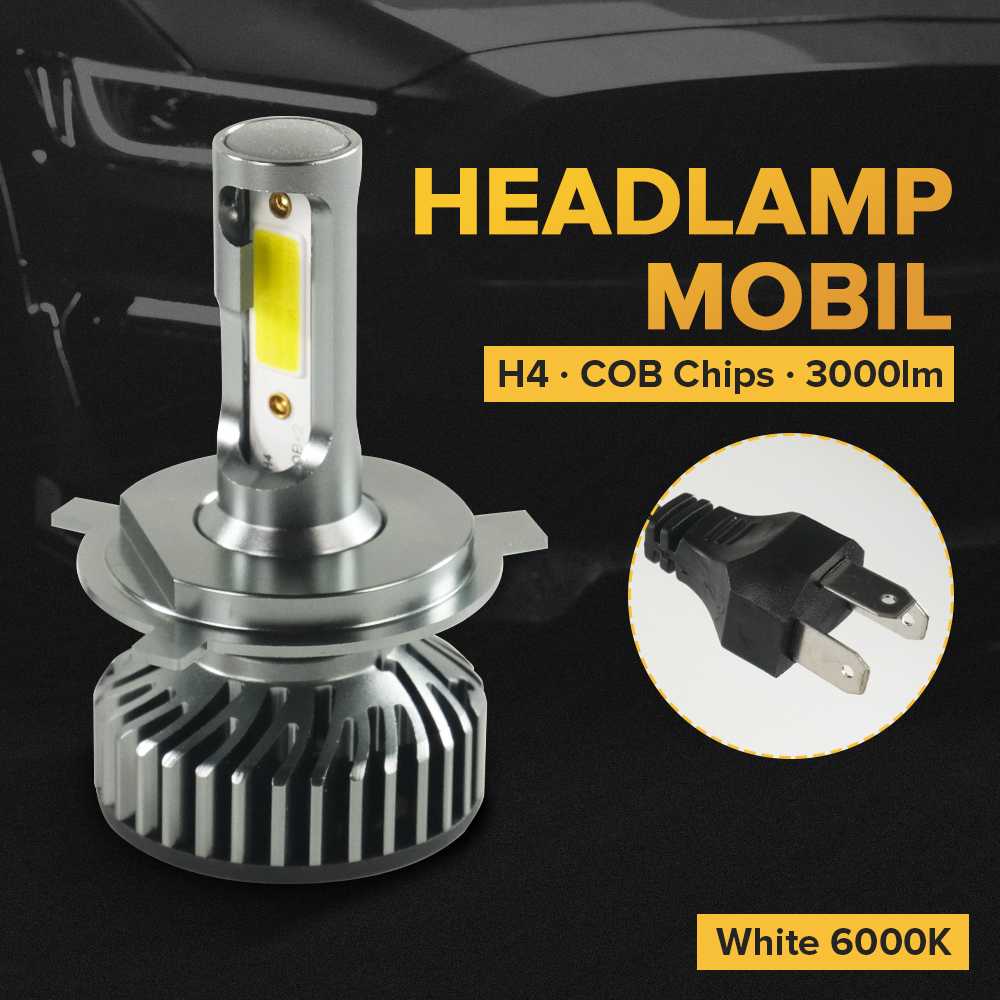 Jual FX Lampu Depan Mobil High Low Beam LED H4 COB Chips 3000lm