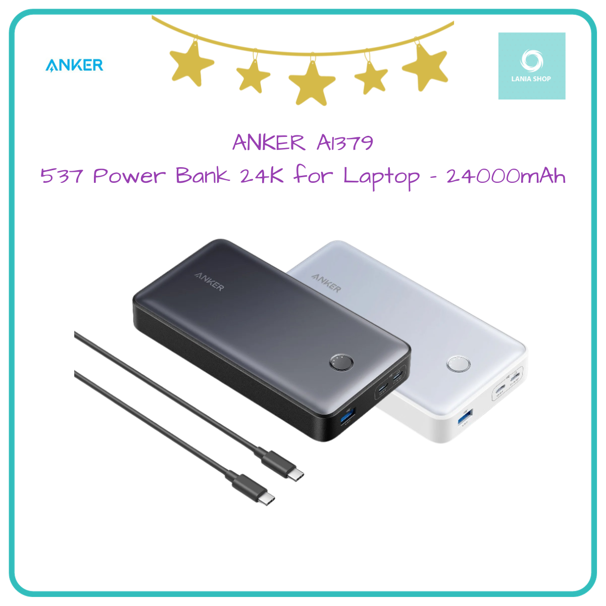 Jual ANKER A1379 - 537 Power Bank PowerCore 24K for Laptop