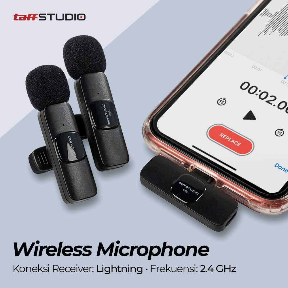 Jual TaffSTUDIO Wireless Lavalier Lapel Microphone Vlogger