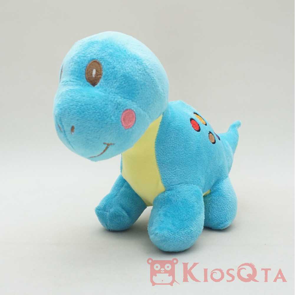 Jual boneka dinosaurus cute baby dino totol standing biru small
