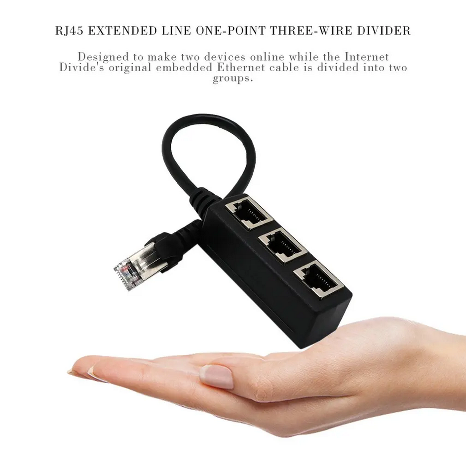 Jual Splitter RJ45 LAN Ethernet Network Connector Hub 3 Port