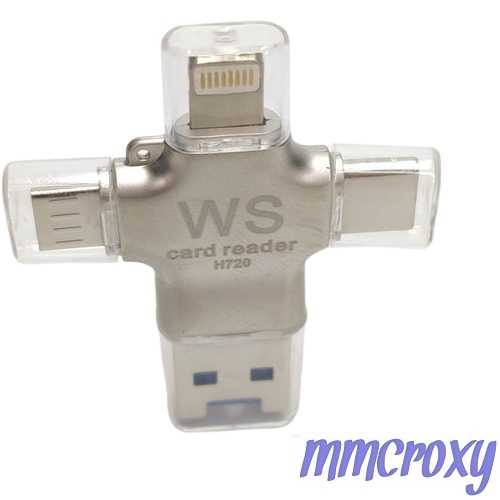 Jual Card Reader WS 4 in 1 Iphone / Type C / Micro Usb / USB