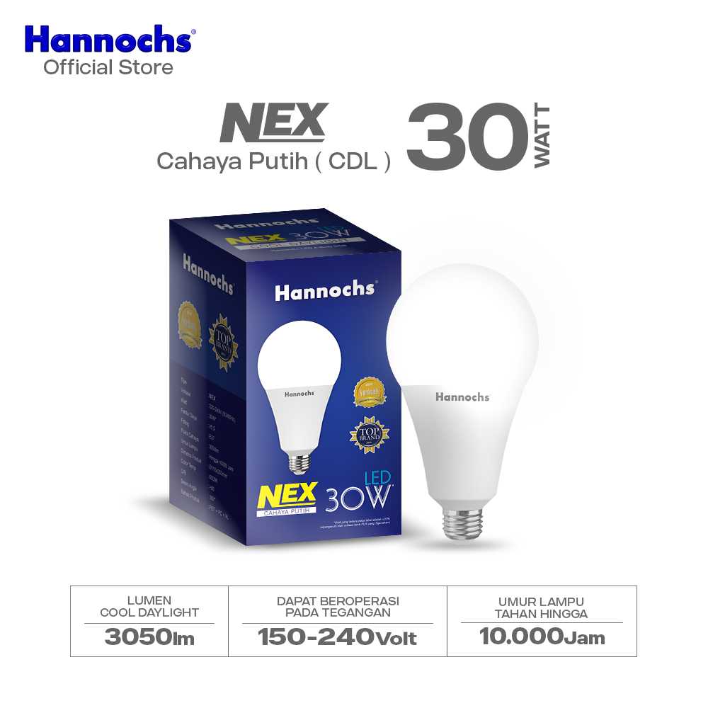 Jual Hannochs Lampu Bohlam LED NEX 30W Cahaya Putih | Jakmall.com