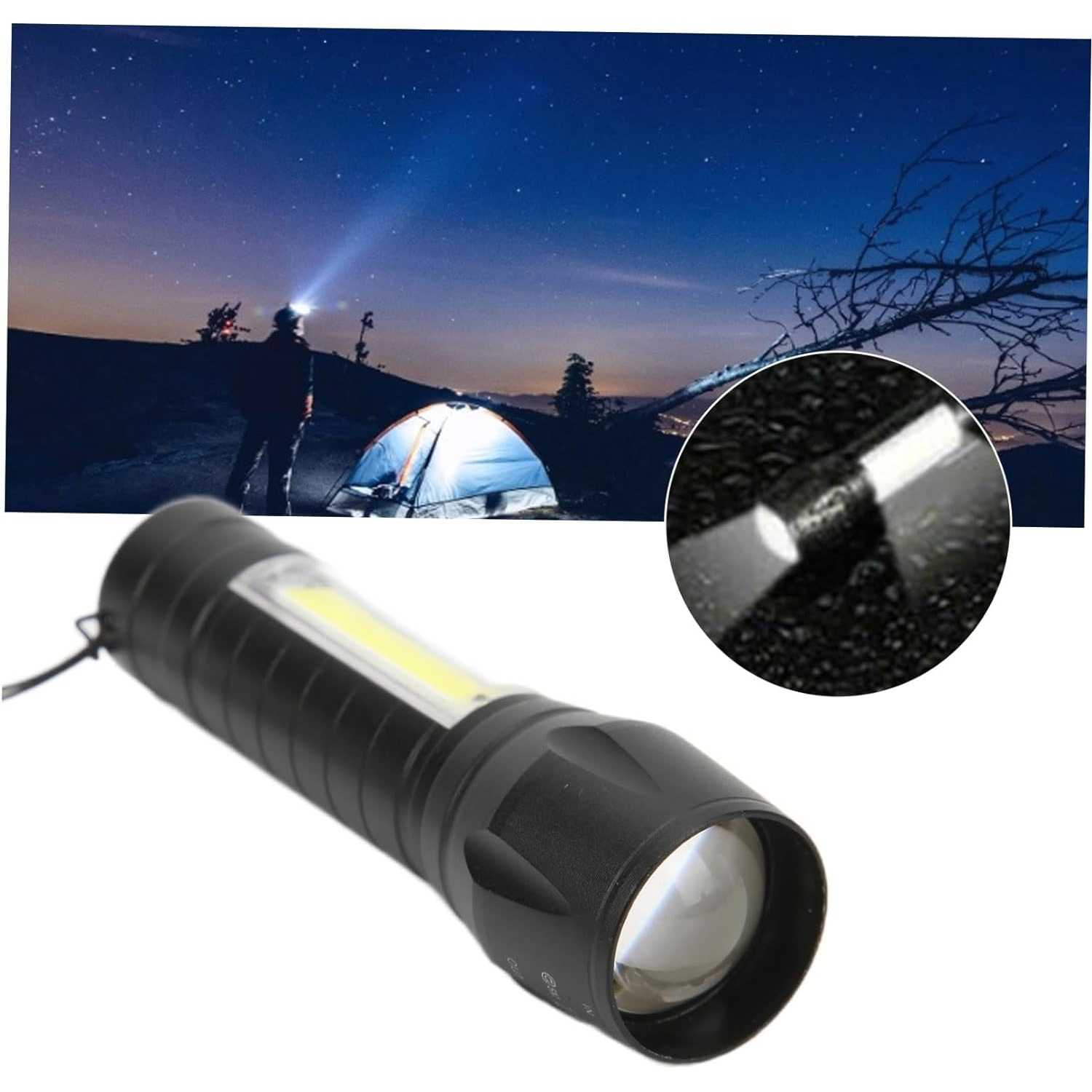 Jual TaffLED Albinaly Senter LED USB Rechargeable XPE Q5 COB