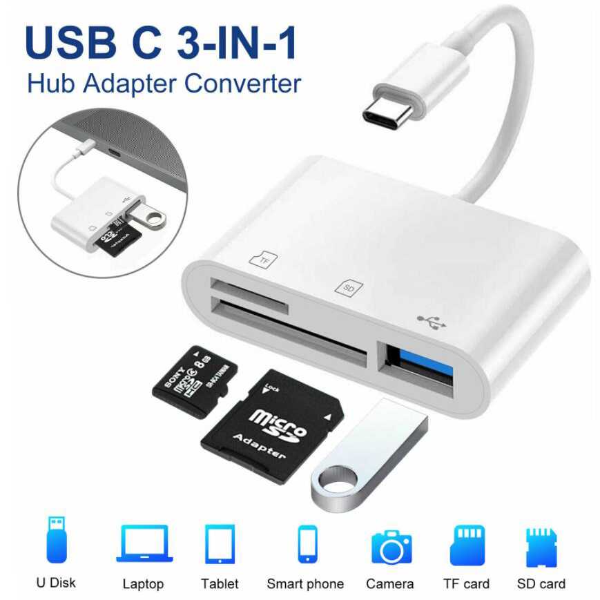 Jual ATUX Card Reader 3in1 Type C 3.0 USB Hub MicroSD - AT3