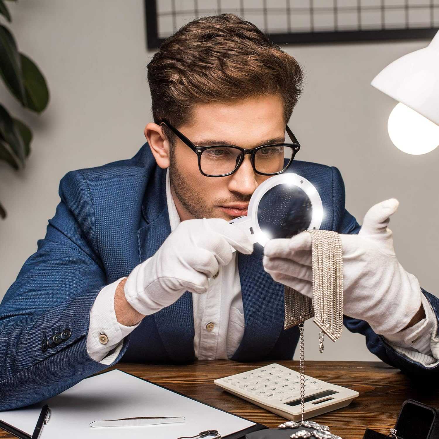 Jual FOX Kaca Pembesar LED 2 in 1 Lup Magnifier Glass 5x 11x