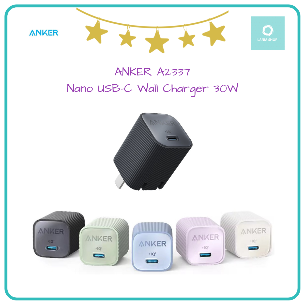 Jual ANKER A2337 - Nano USB-C Wall Charger 30W - Support Fast