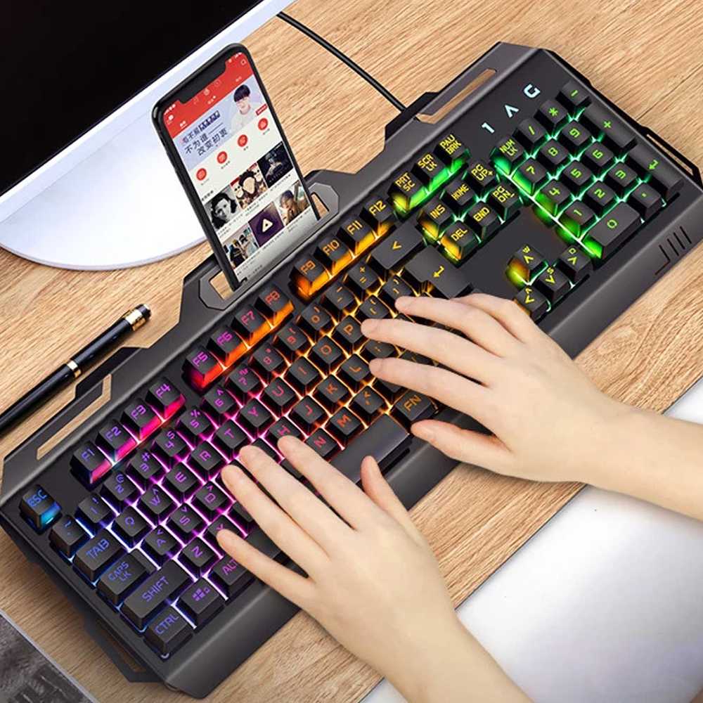 Jual YINDIAO Keyboard Gaming Wired USB RGB Waterproof 104 Key