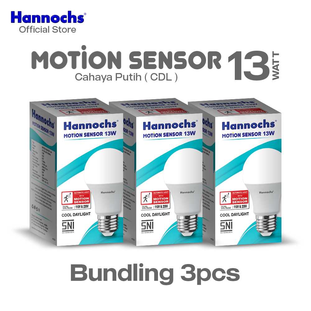 Jual Hannochs Lampu Bohlam LED Motion Sensor Gerak 13W Putih isi Jual Hannochs Lampu Bohlam LED Motion Sensor Gerak 13W Putih isi