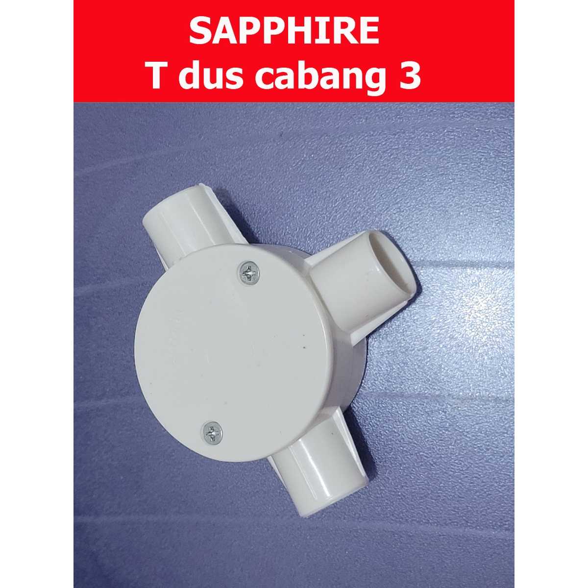 Jual Tdus Cabang 3 SAPPHIRE 20mm | T-dus T dus PUTIH Box Kabel