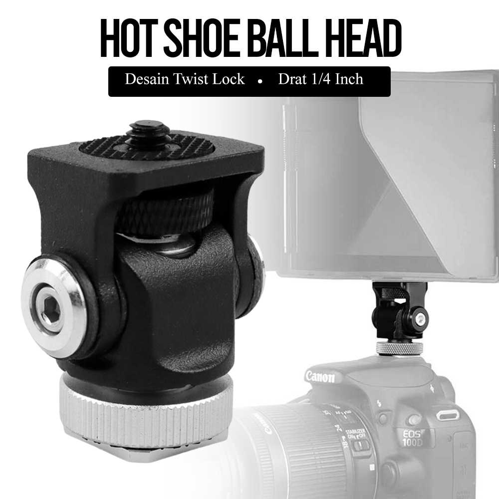 Jual Minifocus Hot Shoe Ball Head Lamp Flash Camera for Tripod