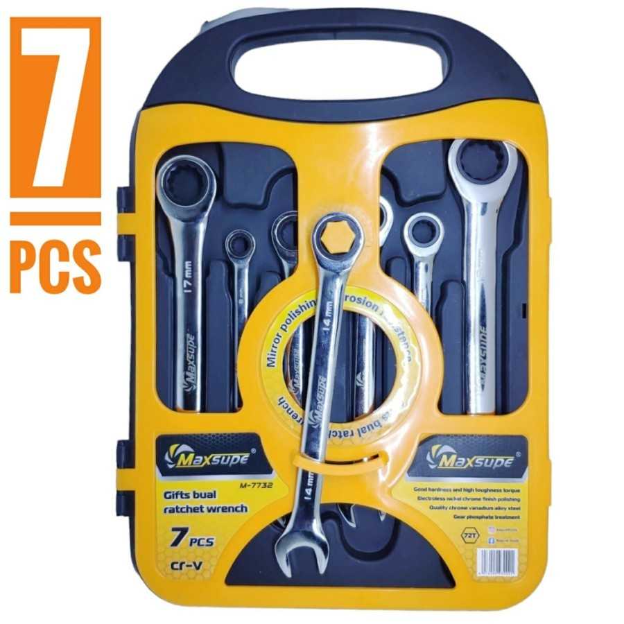 Jual MAXSUPE M7732 Kunci Ring Pas ratchet 7 pc set wrench set