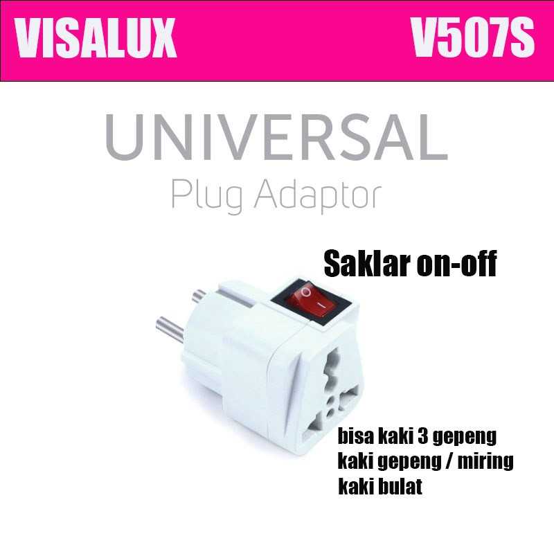 Jual visalux V507S Universal Plug Adaptor Multi-Country saklar