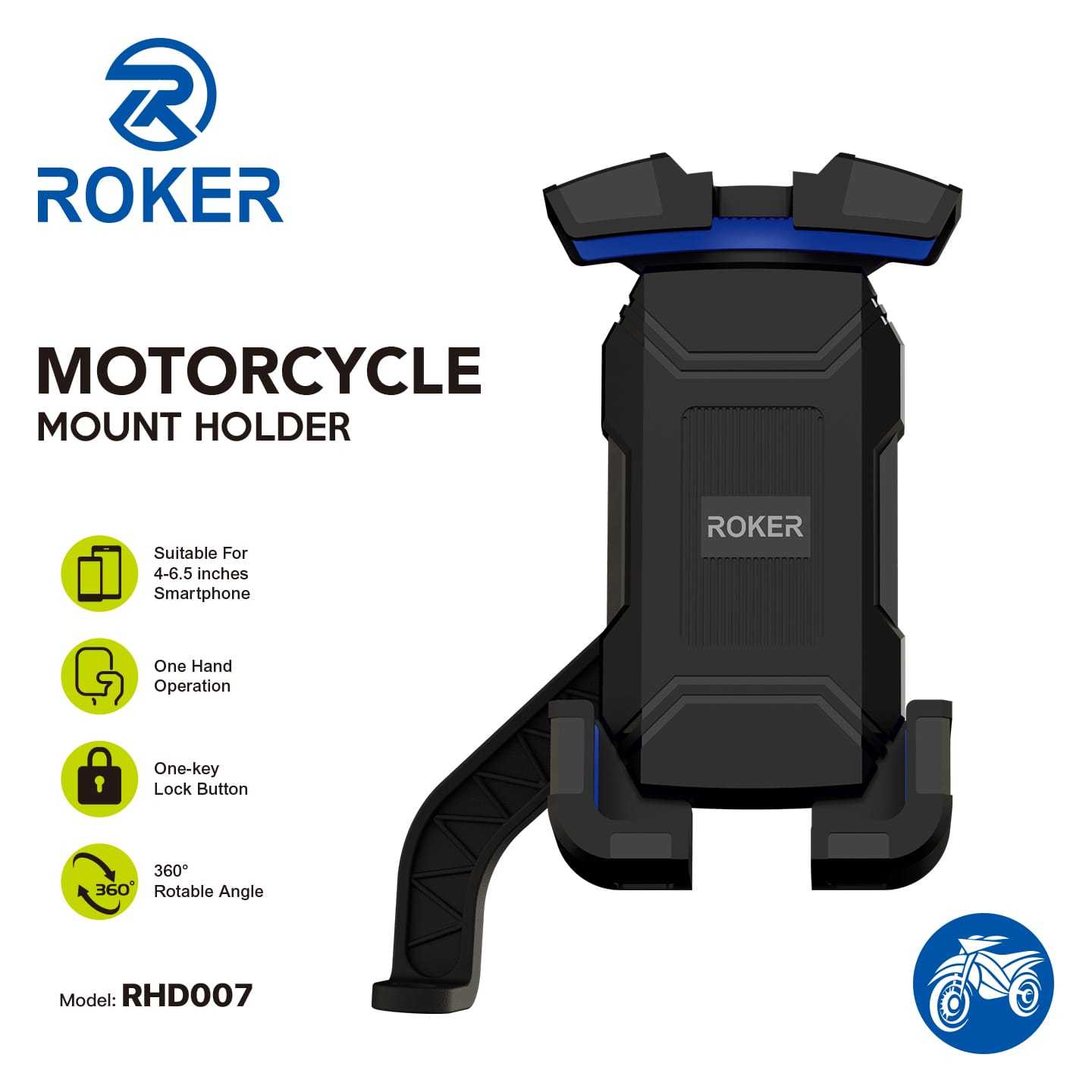 Jual ROKER HOLDER MOTOR SPION RHD007 MOTORCYCLE MOUNT HOLDER