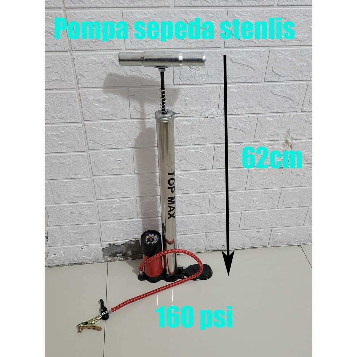 Jual Pompa Ban Stainless 62cm Sepeda Motor Mobil Kompa Angin