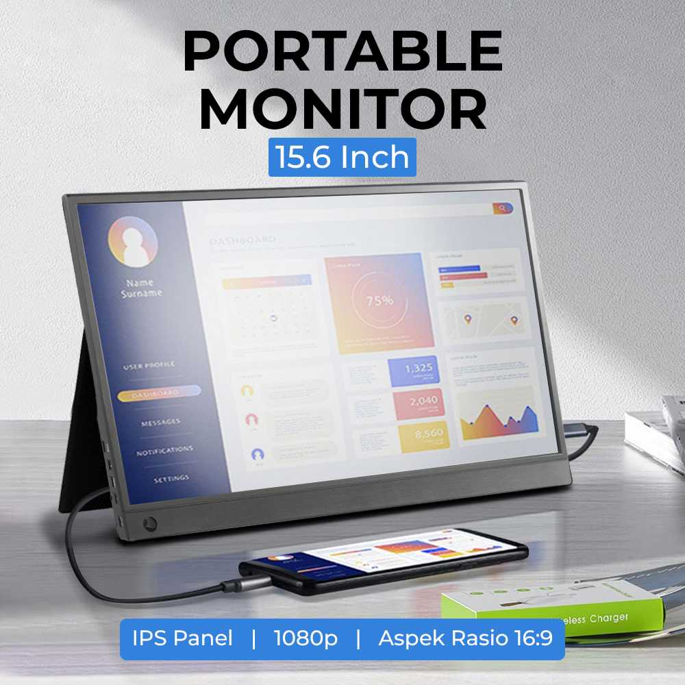 Jual ZEUSLAP Portable Monitor FHD IPS 15.6 Inch 1080P | Jakmall.com