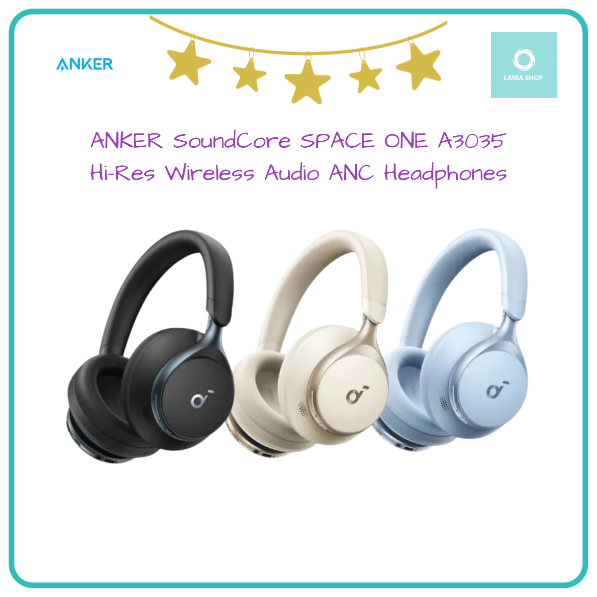 Jual ANKER SoundCore SPACE ONE A3035 - Hi-Res Wireless Audio ANC