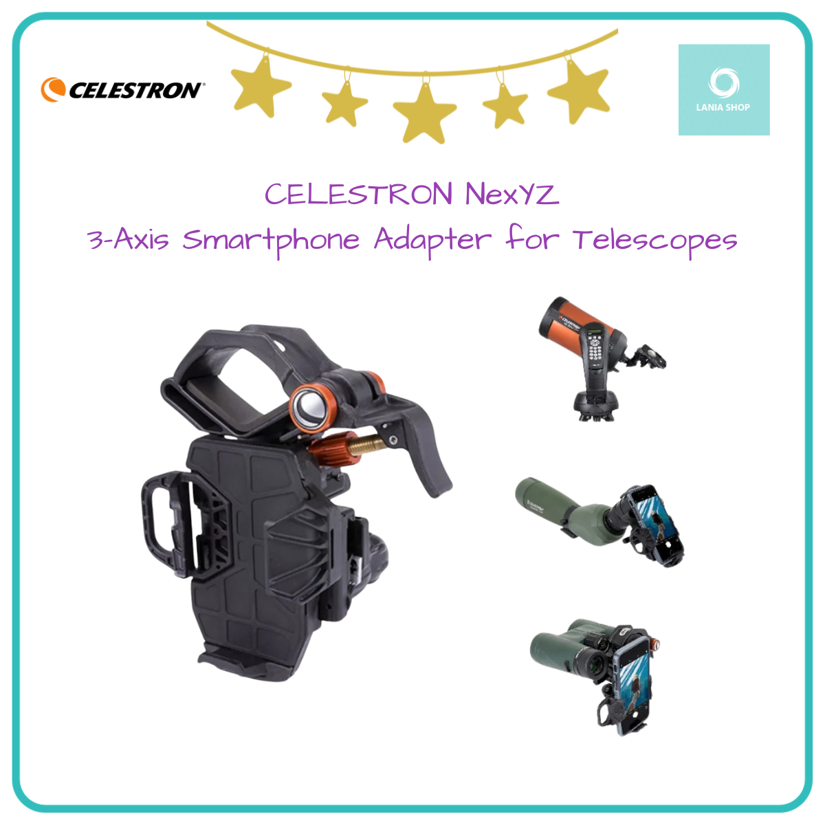 Jual CELESTRON NexYZ - 3-Axis Universal Smartphone Adapter for