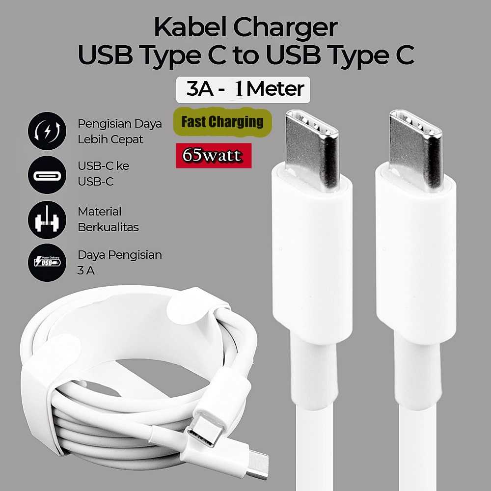Jual Kabel Data USB Type C to Type C 65W Fast Charging | Jakmall.com
