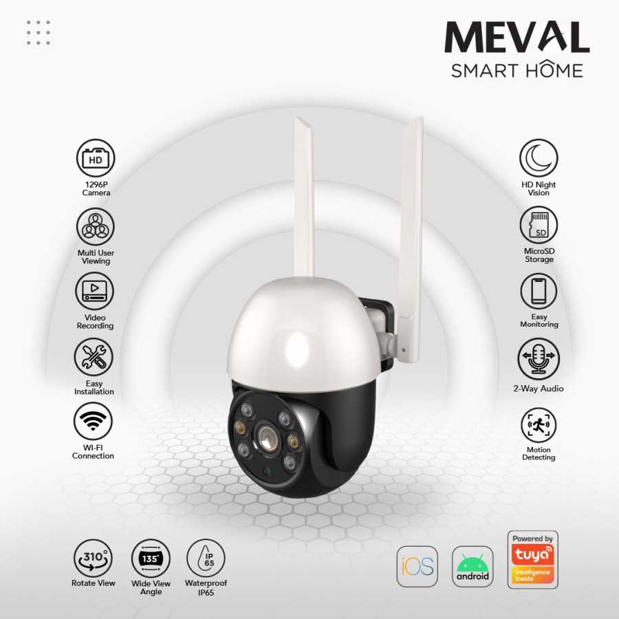 Jual MEVAL - Smart CCTV Outdoor IP Camera PTZ Dome Waterproof