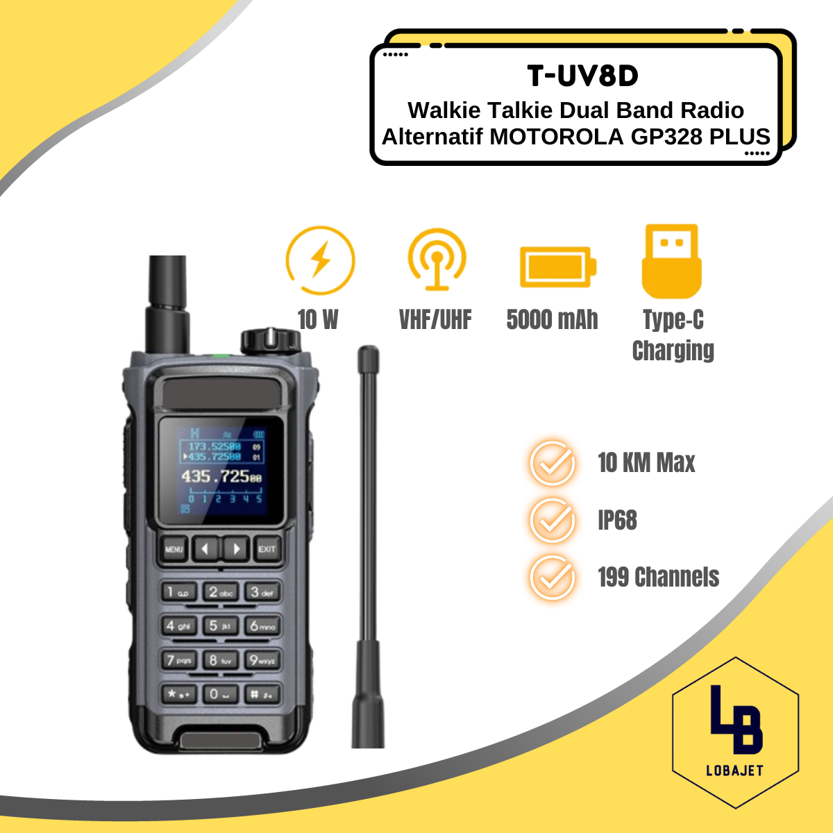 Jual T-UV8D Walkie Talkie Dual Band Radio - Alternatif MOTOROLA